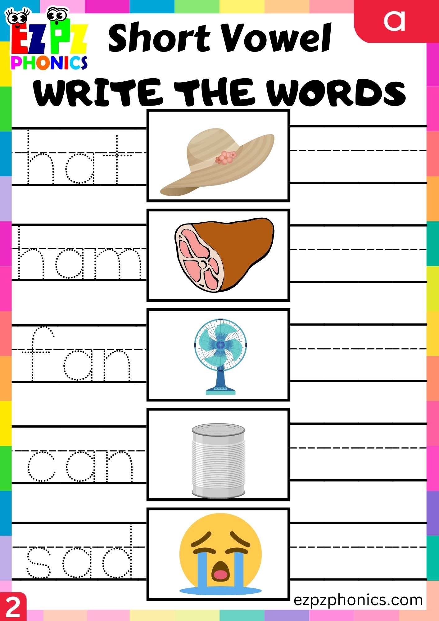 Group2 A Words Write The Words Short Vowel CVC Words - ezpzphonics.com Group2 A Words Write The Words Short Vowel CVC Words - ezpzphonics.com